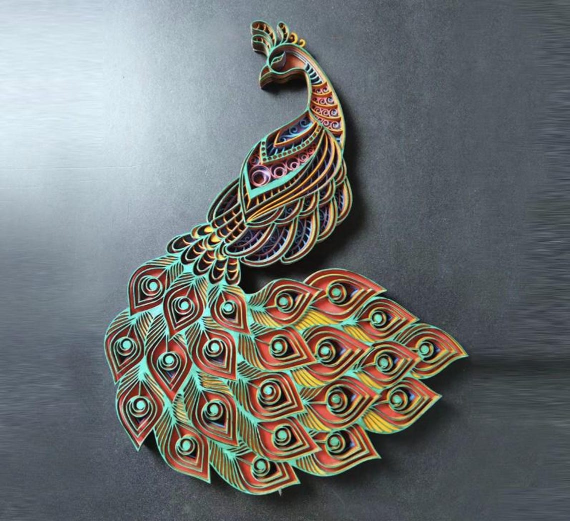 Multilayer Laser Cut Peacock Decorative Ornaments Gifts Cdr Dxf Pdf Ai ...