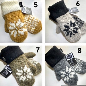 Hand Knitted Icelandic Quality Wool Lopi Mittens Lined With Polar ...