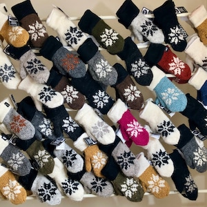 Hand Knitted Icelandic Quality Wool Lopi Mittens Lined With Polar ...