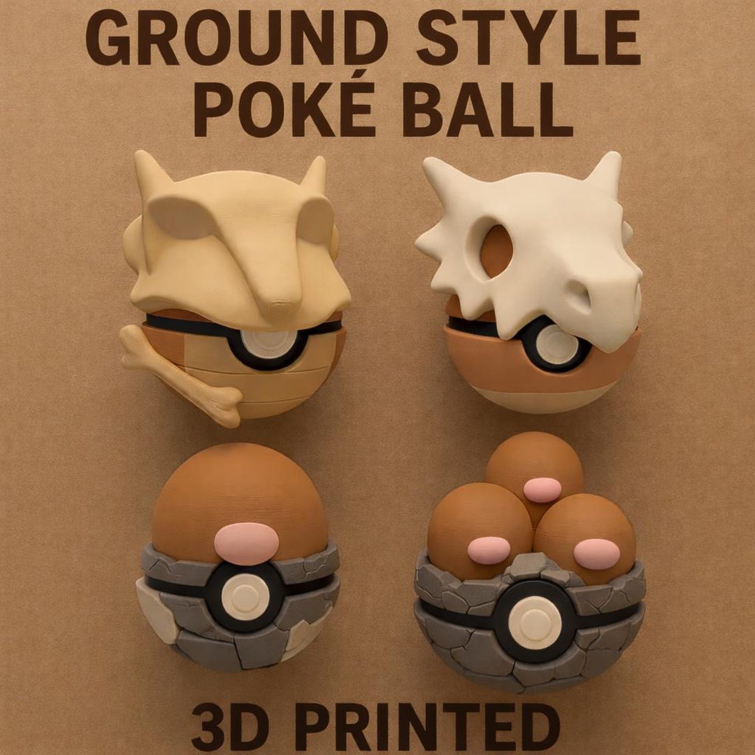 3D Printed Pokemon Themed Pokeballs - Ground Type - Etsy UK