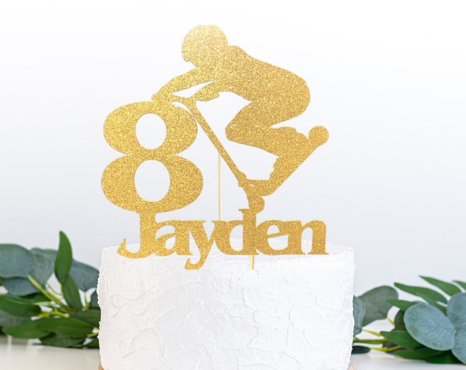 Personalised Scooter Birthday Cake Topper, Stunt Scooter Cake Topper ...