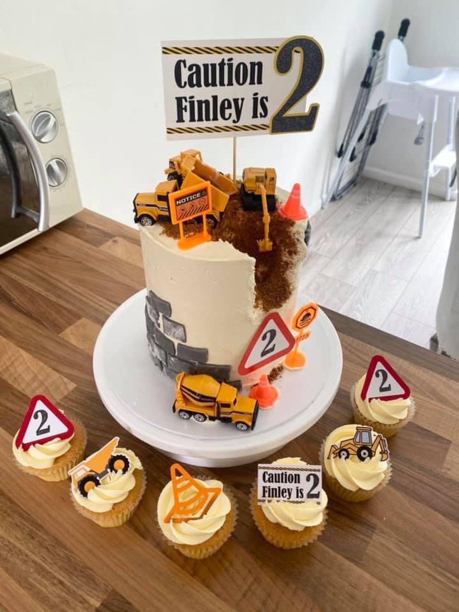 Construction Cake Toppers, Personalised Construction Toppers, Road Sign ...