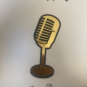 Retro Microphone Cake Topper, Microphone Cake Topper, Singer Cake ...