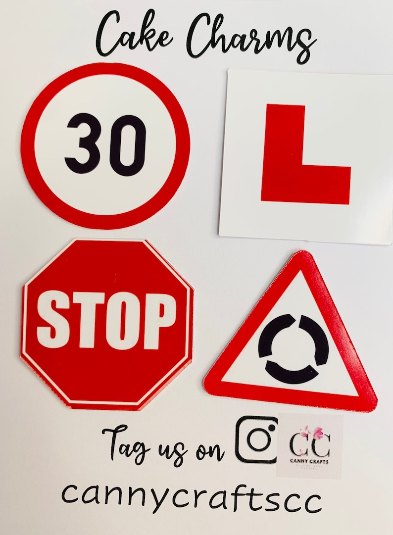 L Plate Cake Topper - Learner Driver - 17th 18th Birthday Cake Topper ...