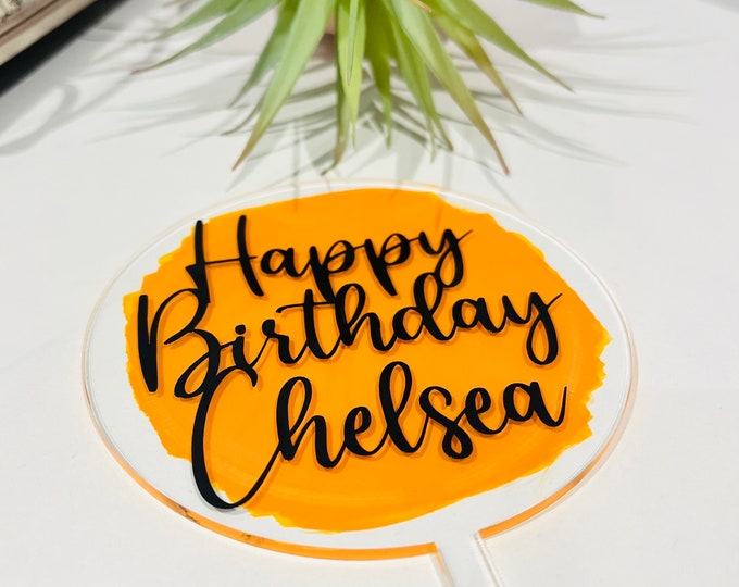 Circle Acrylic Cake Topper, Baby Shower Birthday Cake Topper, Clear ...