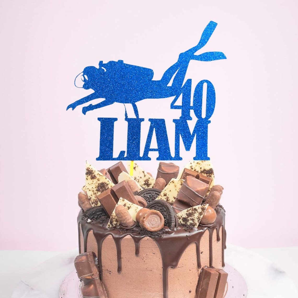 Scuba Diving Birthday Cake Topper Swimming Cake Topper Deep | Etsy