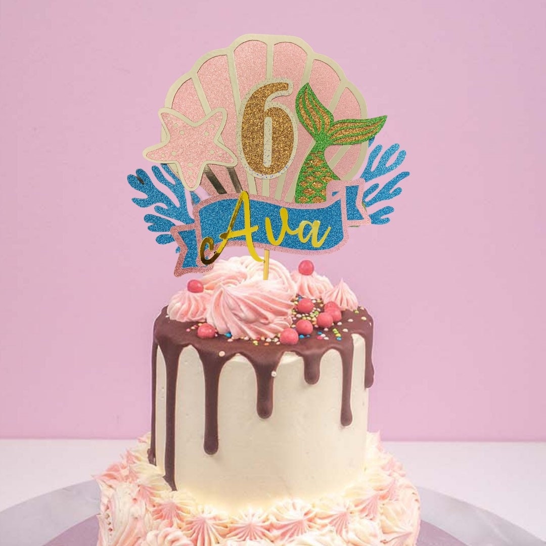 Mermaid Cake Topper, Shell Cake Topper, Under the Sea Cake Topper ...
