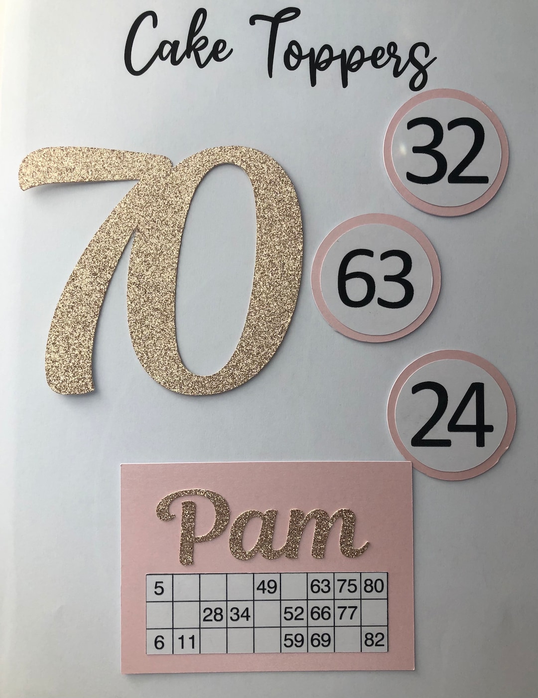 Bingo Cake Topper, Bingo Board Decoration, Bingo Card Cake Topper ...