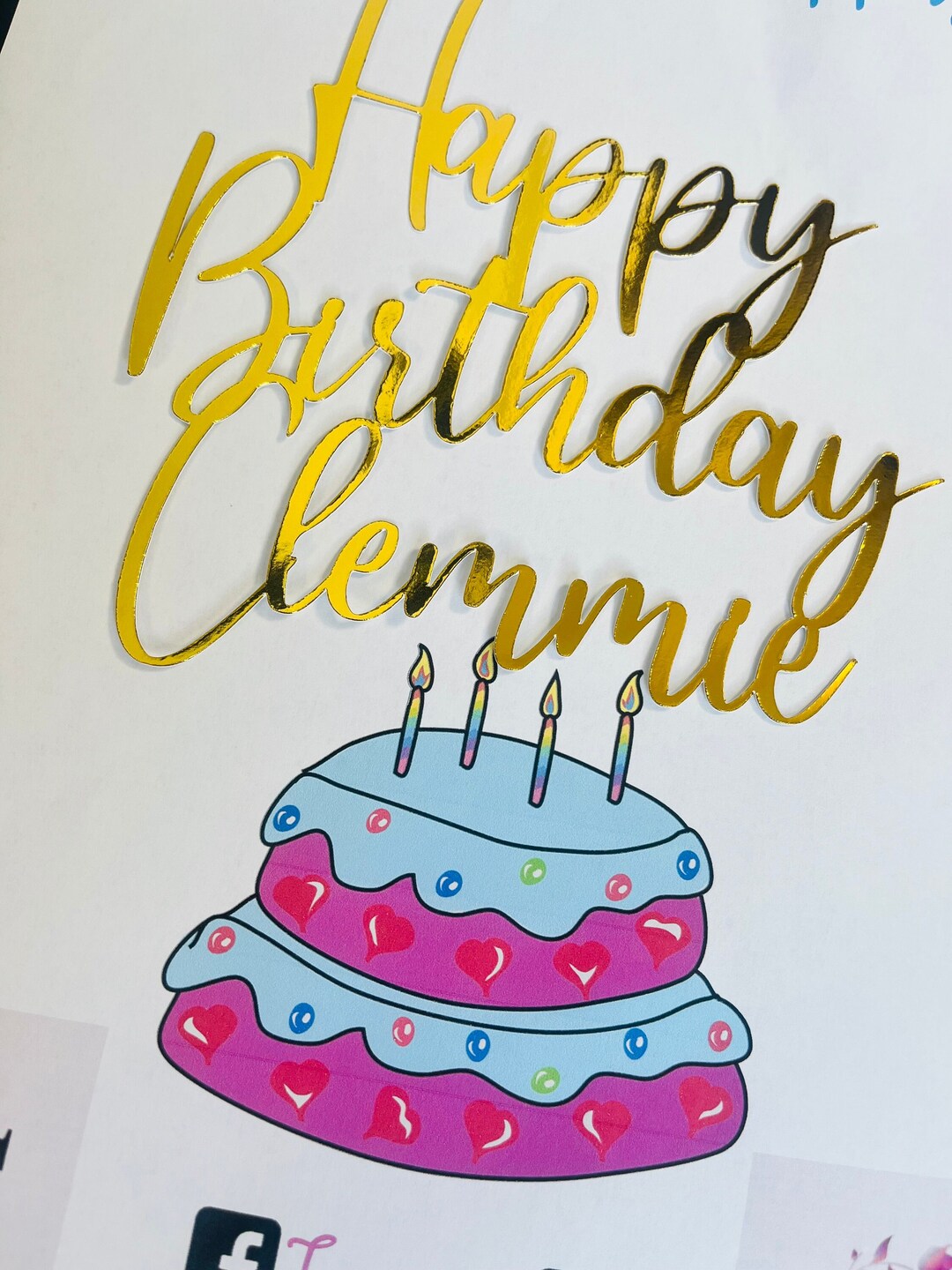 Sheet Cake Topper Happy Birthday Sheet Topper Personalised - Etsy