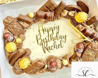 Sheet Cake Topper, Happy Birthday Sheet Topper, Personalised Custom ...