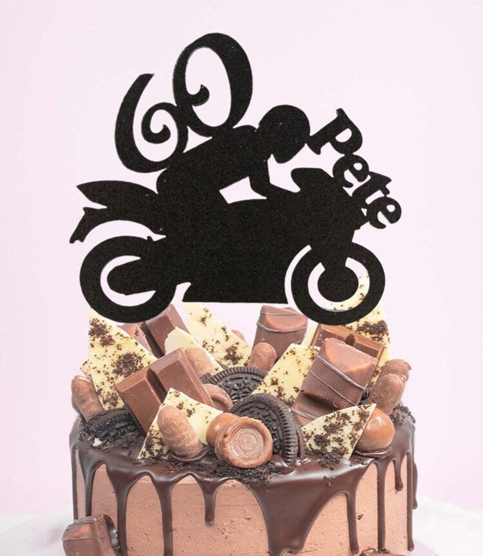 Motorbike Gift, Motorcycle Personalised Cake Topper, 18 21 30 40 50 60 ...