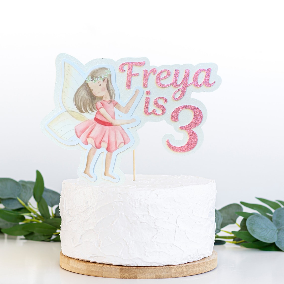 Fairy Personalised Cake Topper Fairy Glitter Cake Topper | Etsy