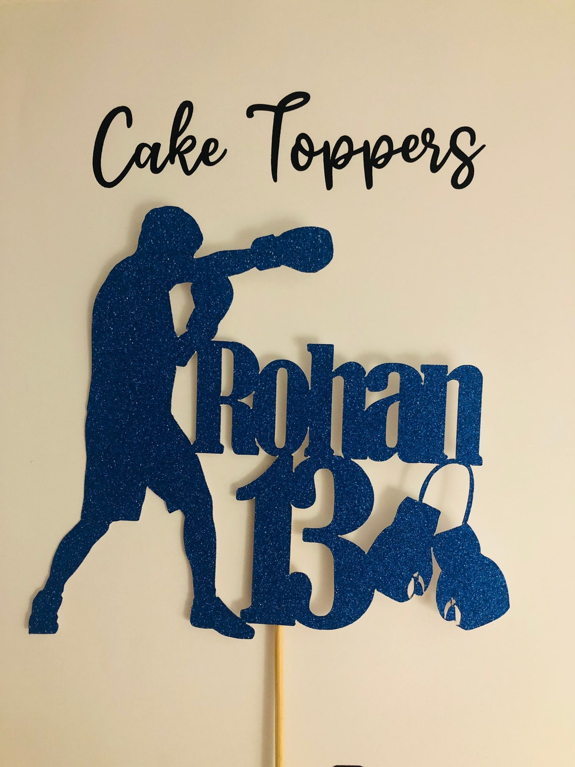 Personalised Boxing Cake Topper - Etsy