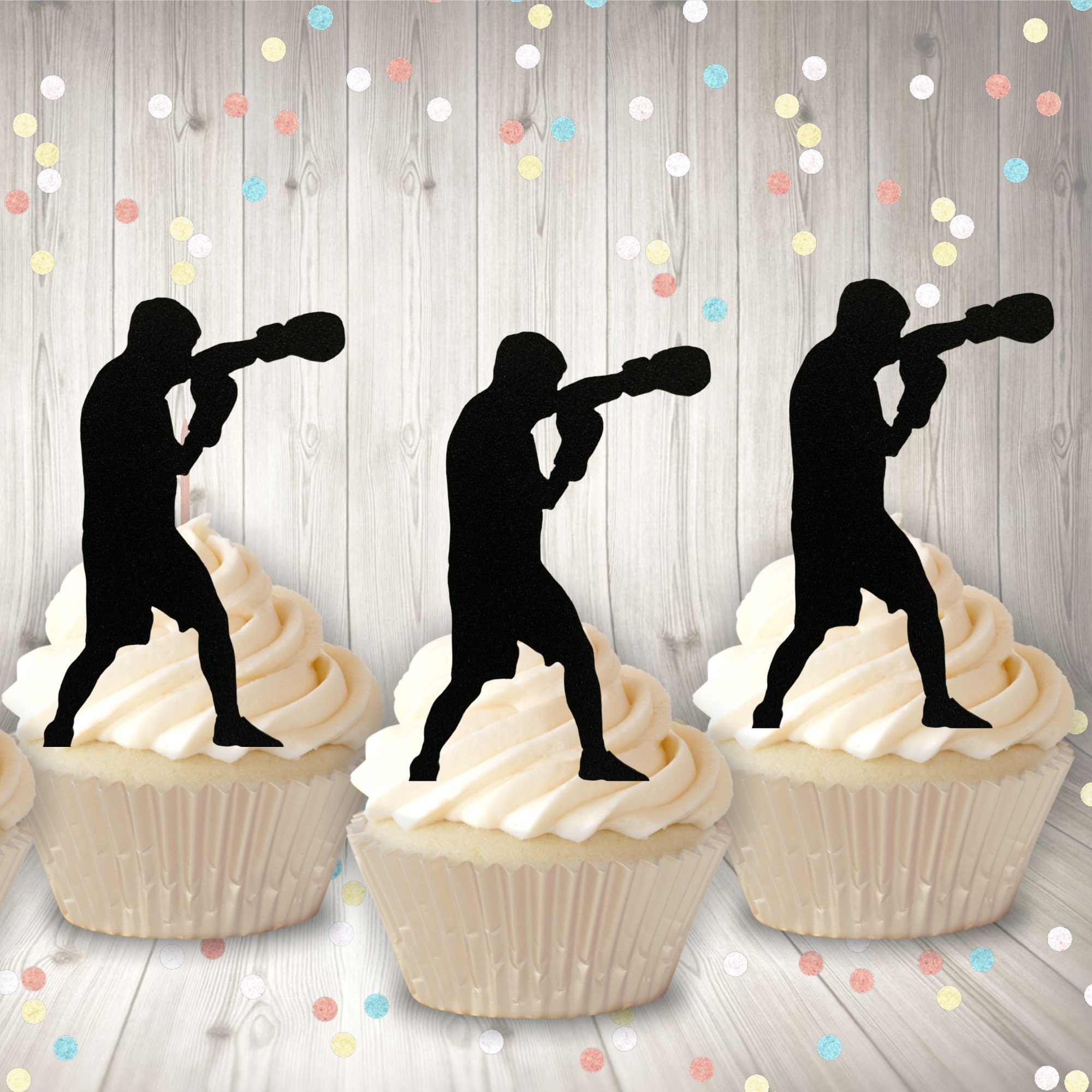 Boxing Cupcake Toppers, Boxing Cake Decor, Boxing Party Decor, Boxing ...
