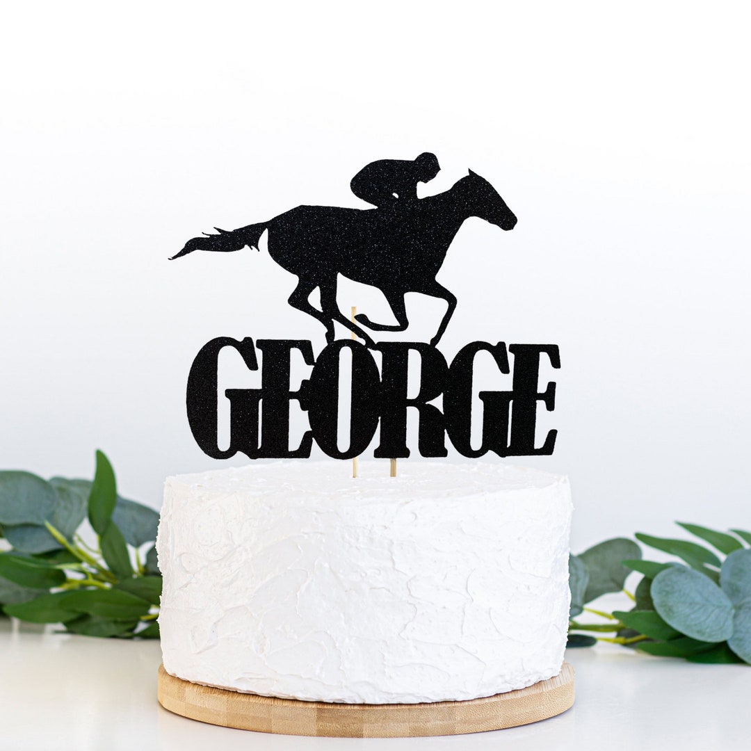 Personalised Jockey Rider Horse Racing Steeplechase Birthday Cake ...