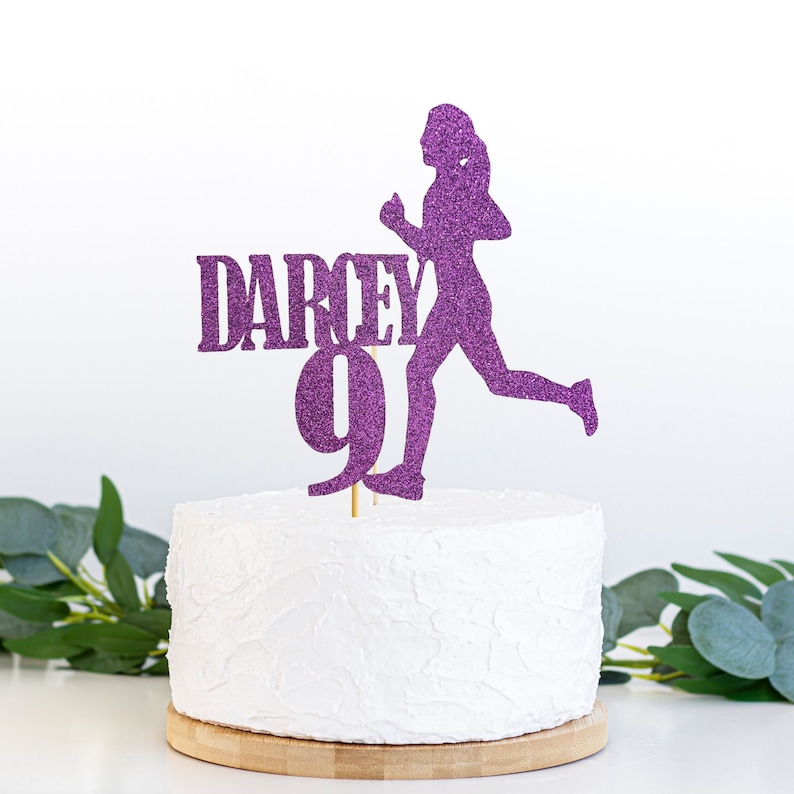 Lady Runner Happy Birthday Cake Topper Glitter Jogger Topper - Etsy UK