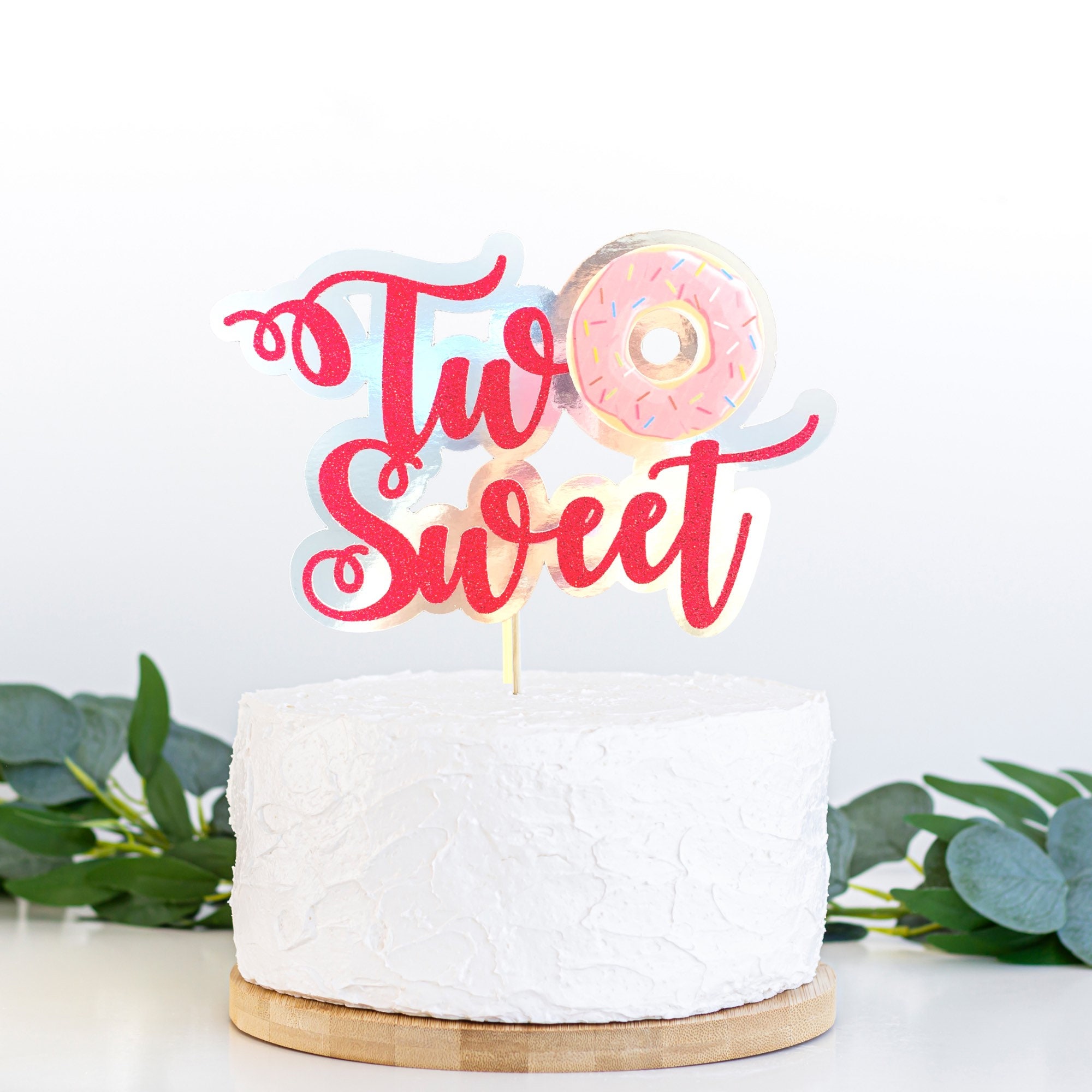 Two Sweet Cake Topper Donut Themed Party Decorations 2nd - Etsy Canada