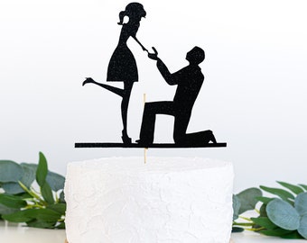 Engagement Cake Topper Marriage Proposal Cake Topper Bridal Shower ...