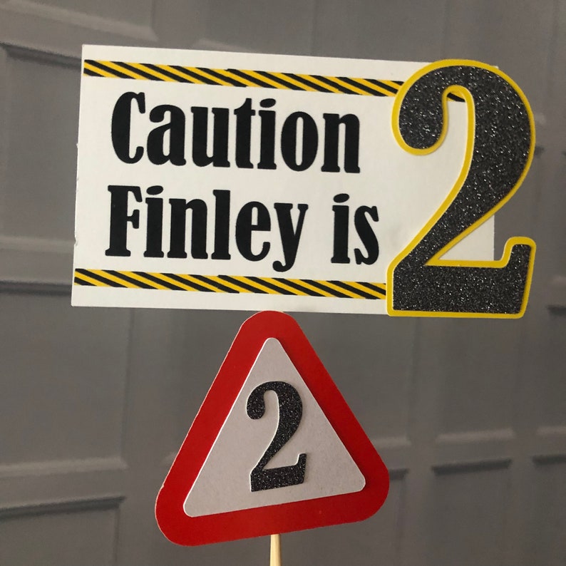 Construction Cake Toppers Personalised Construction Toppers - Etsy UK