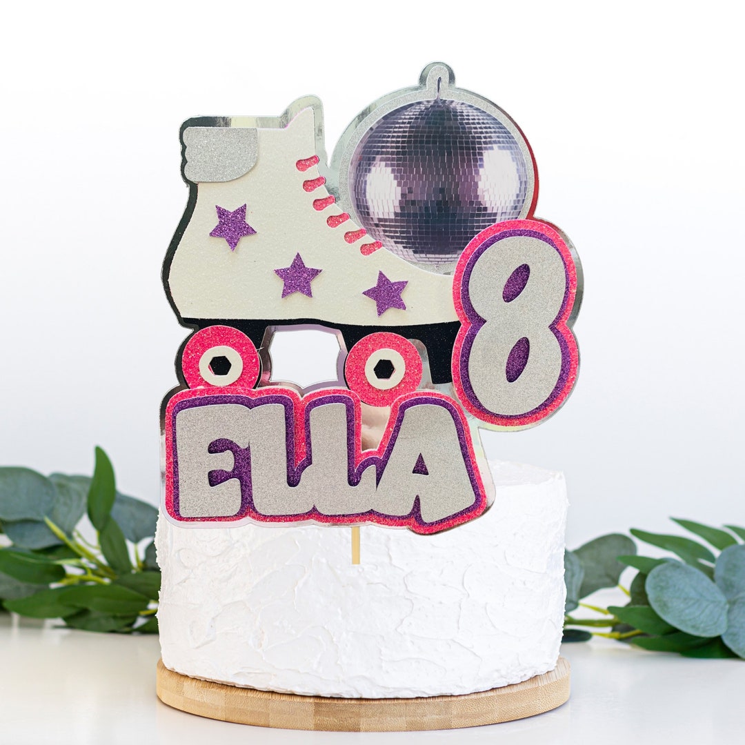 Custom Rollerblade Cake Topper, Roller Skate Party Decor, Groovy 80’s ...