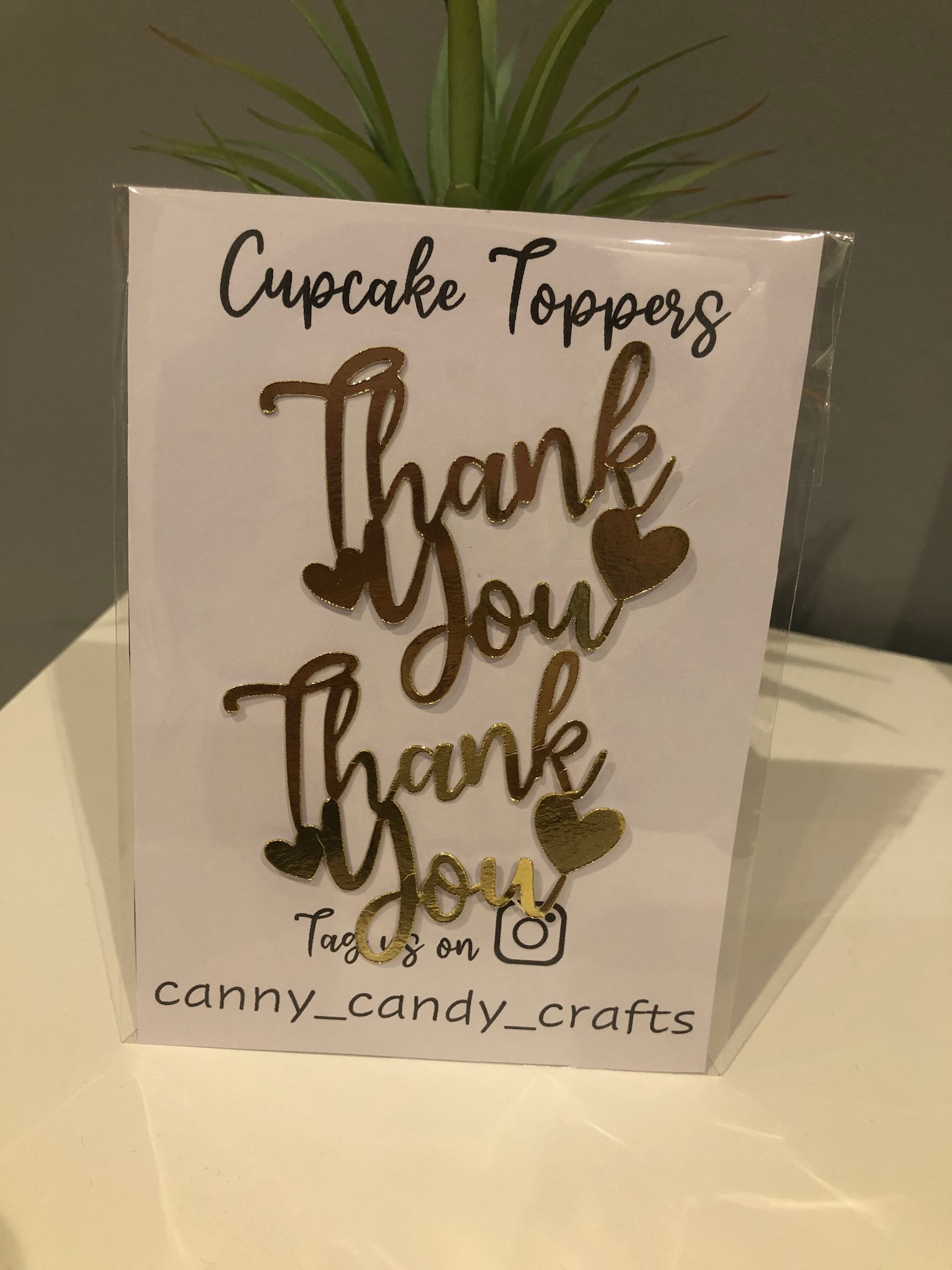 Thank You Cupcake Toppers, Cake Toppers, Thanks Cupcake, Custom Made ...