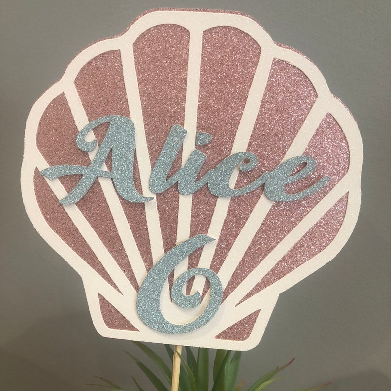 Mermaid Cake Topper / Shell Cake Topper / Under the Sea / Glitter ...