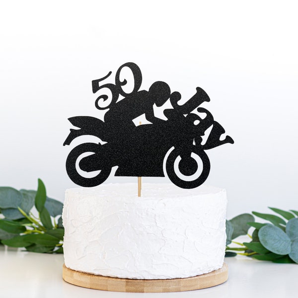 Motorbike 50 Cake Topper - Etsy