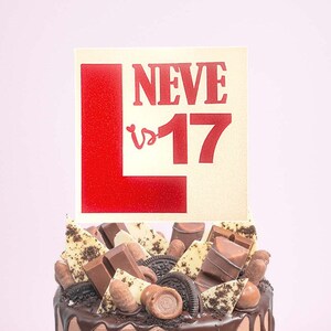 L Plate Cake Topper - Learner Driver - 17th 18th Birthday Cake Topper ...