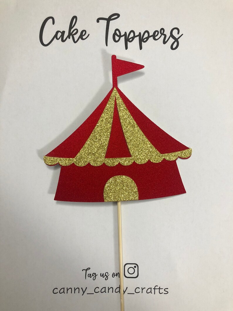Circus Tent Cake Topper - Glitter Card - Personalised- Any Name/age ...