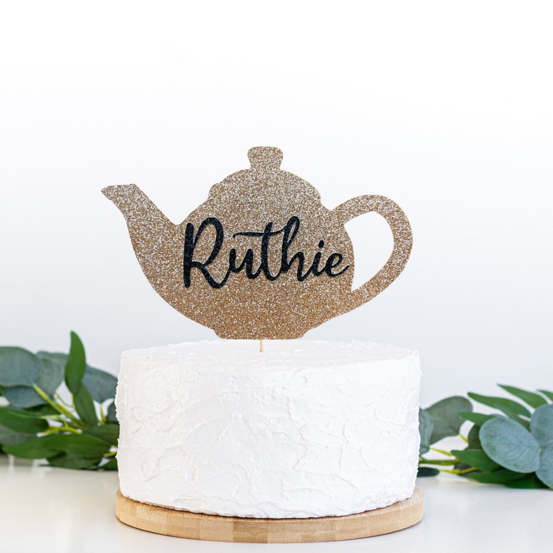 Teapot Cake Topper Tea Party Cake Topper Afternoon Tea - Etsy