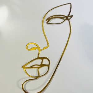 Line Art Lady Mirror Card Cake Charm, Line Art Face Silhouette Cake Charm Cake Topper Decor - Etsy