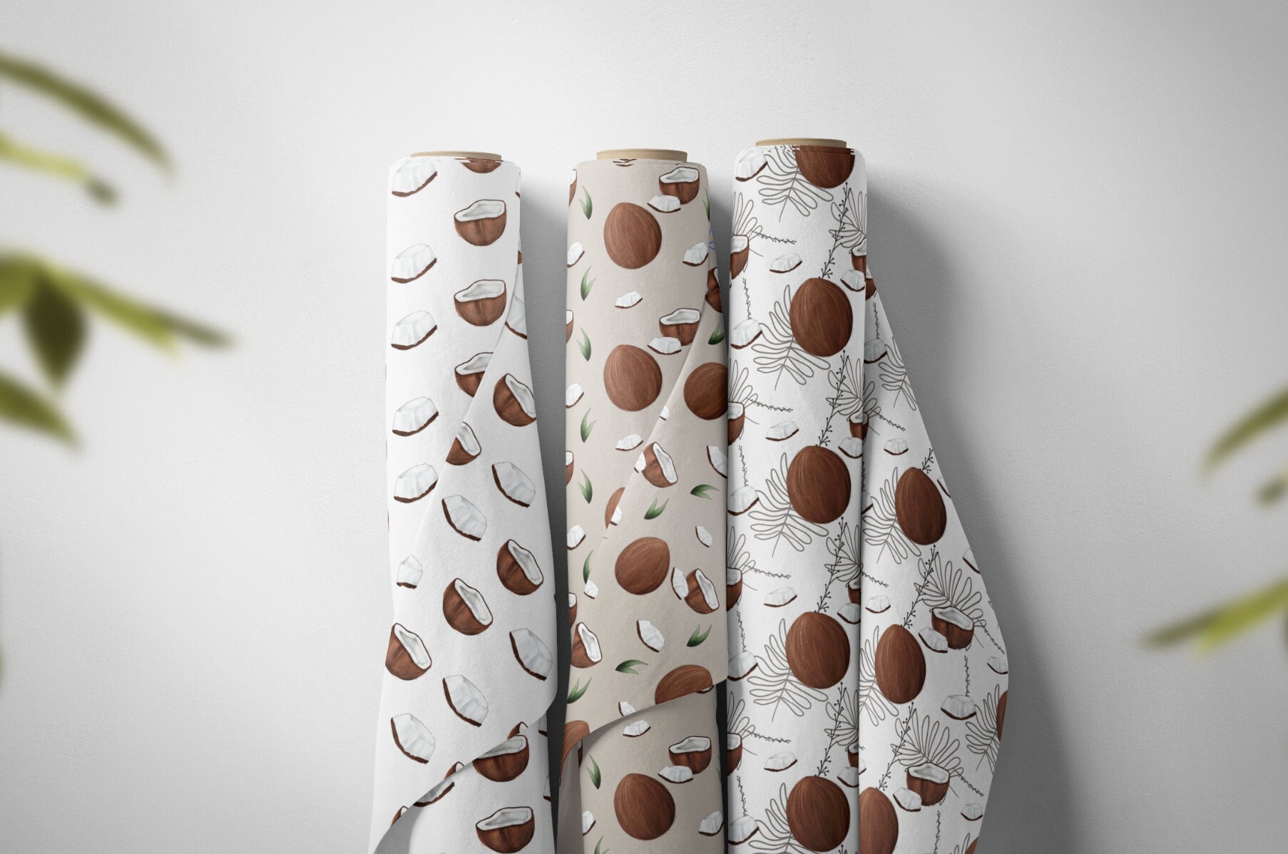 COCONUT Digital Paper Set Seamless Textures for Summer - Etsy