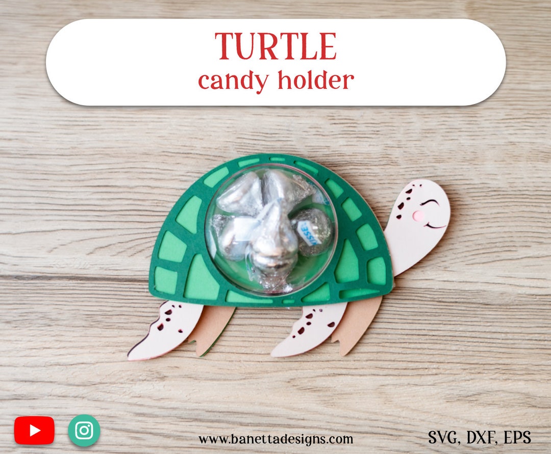 Cute TURTLE, Sea Animal Candy Holder, Ornament Gift SVG, Digital ...