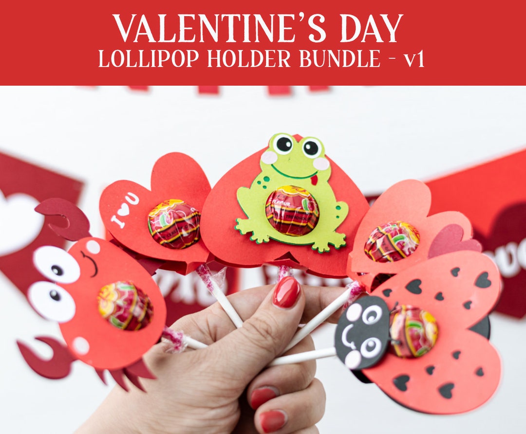VALENTINE'S Day Lollipop Holder Bundle, 5 Pack (V1), Ornament Gift SVG ...