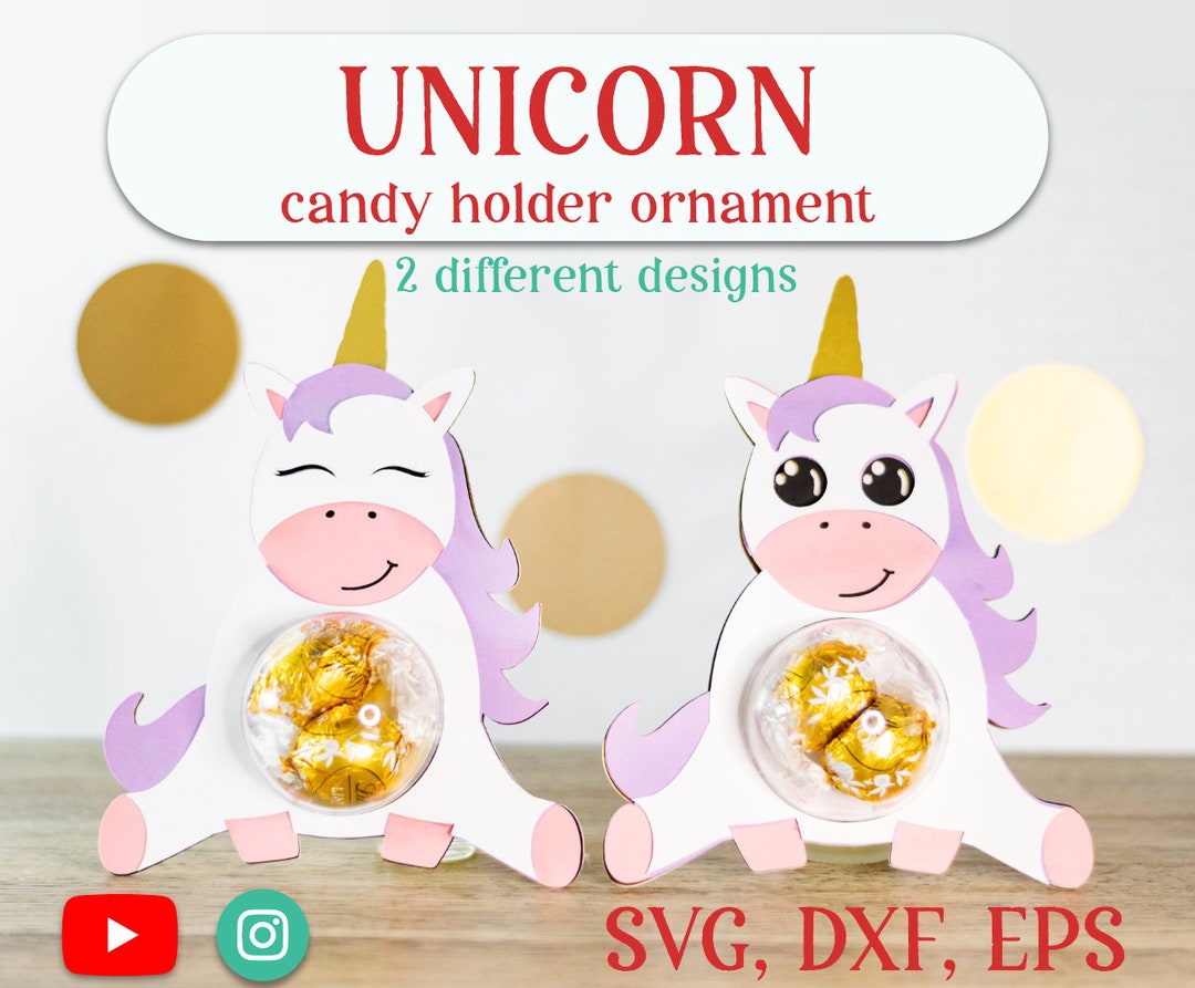 UNICORN Candy Holder, Ornament Gift SVG - DIGITAL Download - Etsy