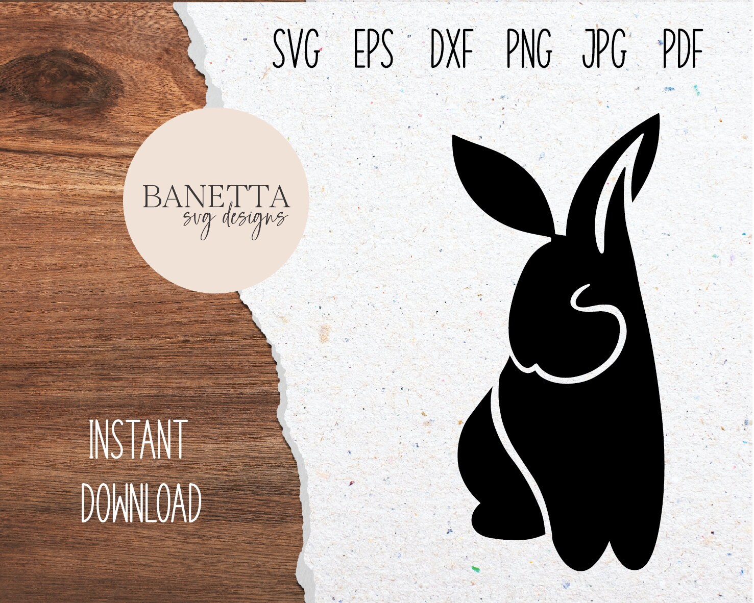 Bunny SVG Design DIGITAL DOWNLOAD | Etsy
