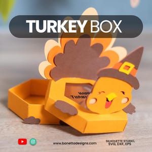 THANKSGIVING TURKEY Box Candy Holder, Ornament Gift SVG, Digital ...