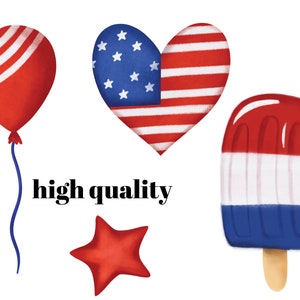 CLIPART SET - 4th of July Digital, Transparent Background for Summer ...