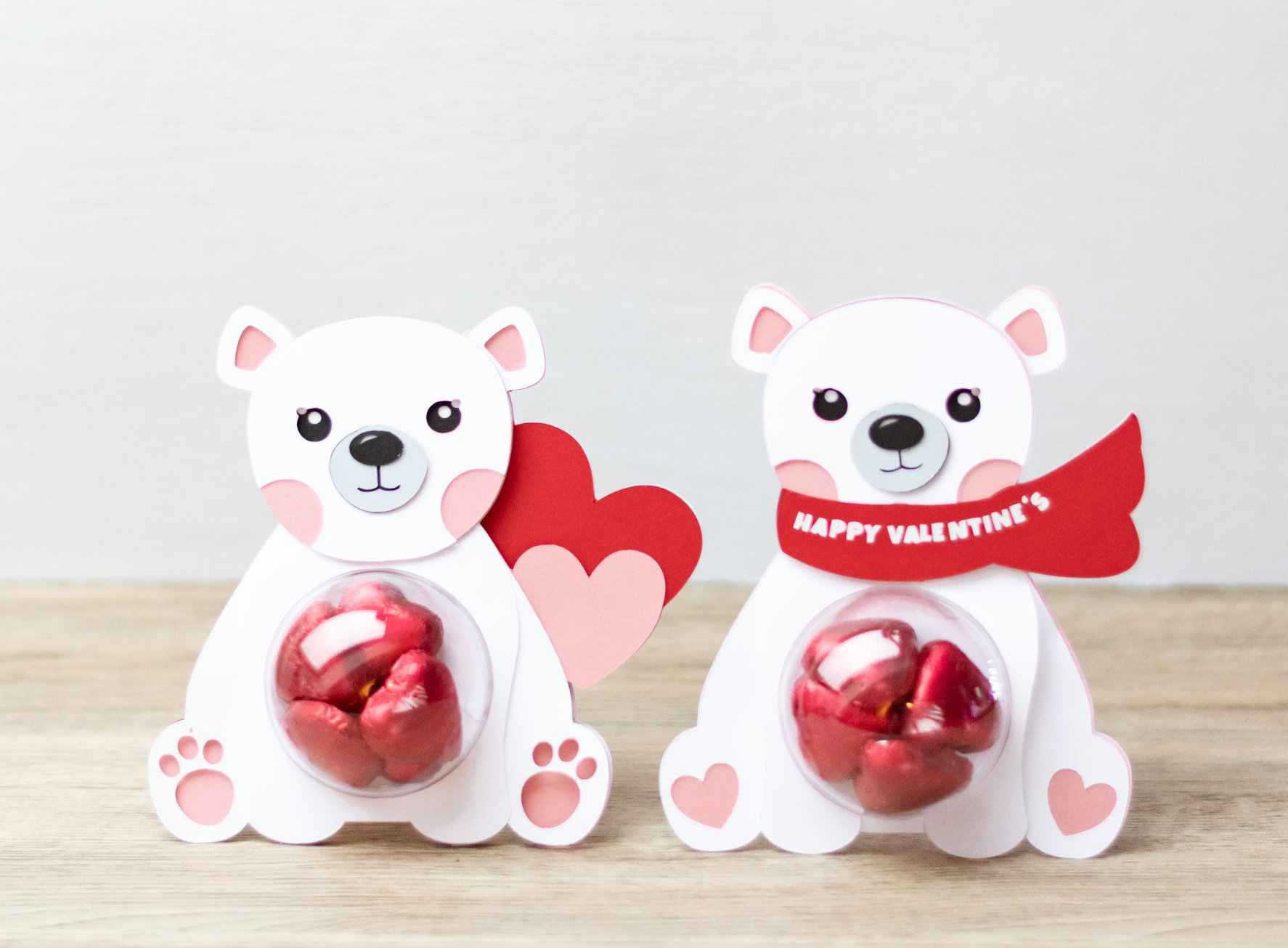 POLAR Bear VALENTINE'S Day Candy Holder Ornament Gift SVG - Etsy