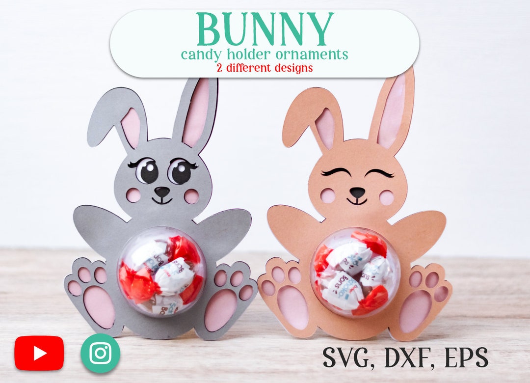 Easter Bunny Candy Holder, Ornament Gift SVG - DIGITAL Download - Etsy
