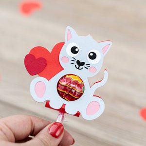 CUTE Valentine ANIMALS Lollipop Holder Bundle - 5 Designs, Ornament ...
