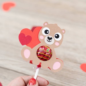 CUTE Valentine ANIMALS Lollipop Holder Bundle - 5 Designs, Ornament ...
