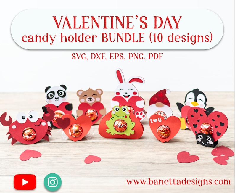 VALENTINE'S Day Candy Holder Bundle 10 Pack Ornament - Etsy