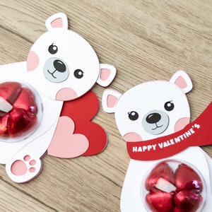 POLAR Bear VALENTINE'S Day Candy Holder, Ornament Gift SVG - Digital ...