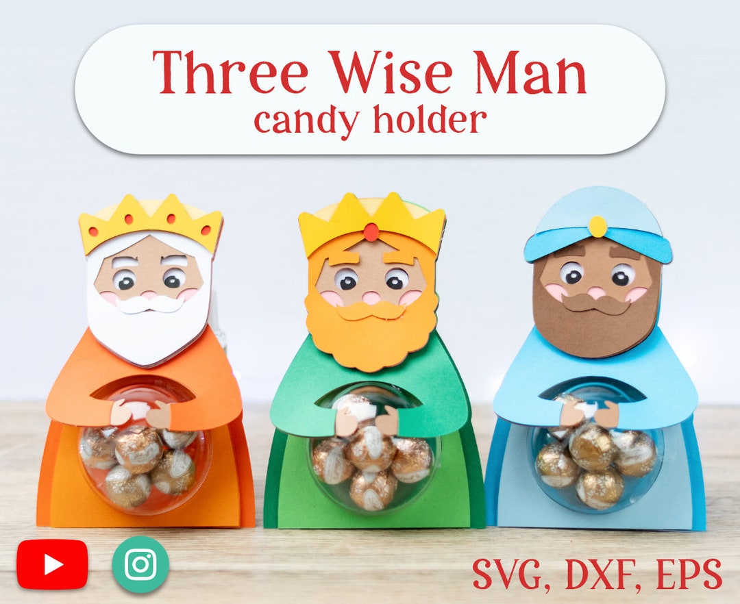Three Wise Men Christmas Candy Holder, Ornament Gift SVG - Digital ...