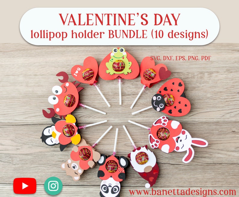 VALENTINE'S Day Lollipop Holder Bundle 10 Pack Ornament - Etsy