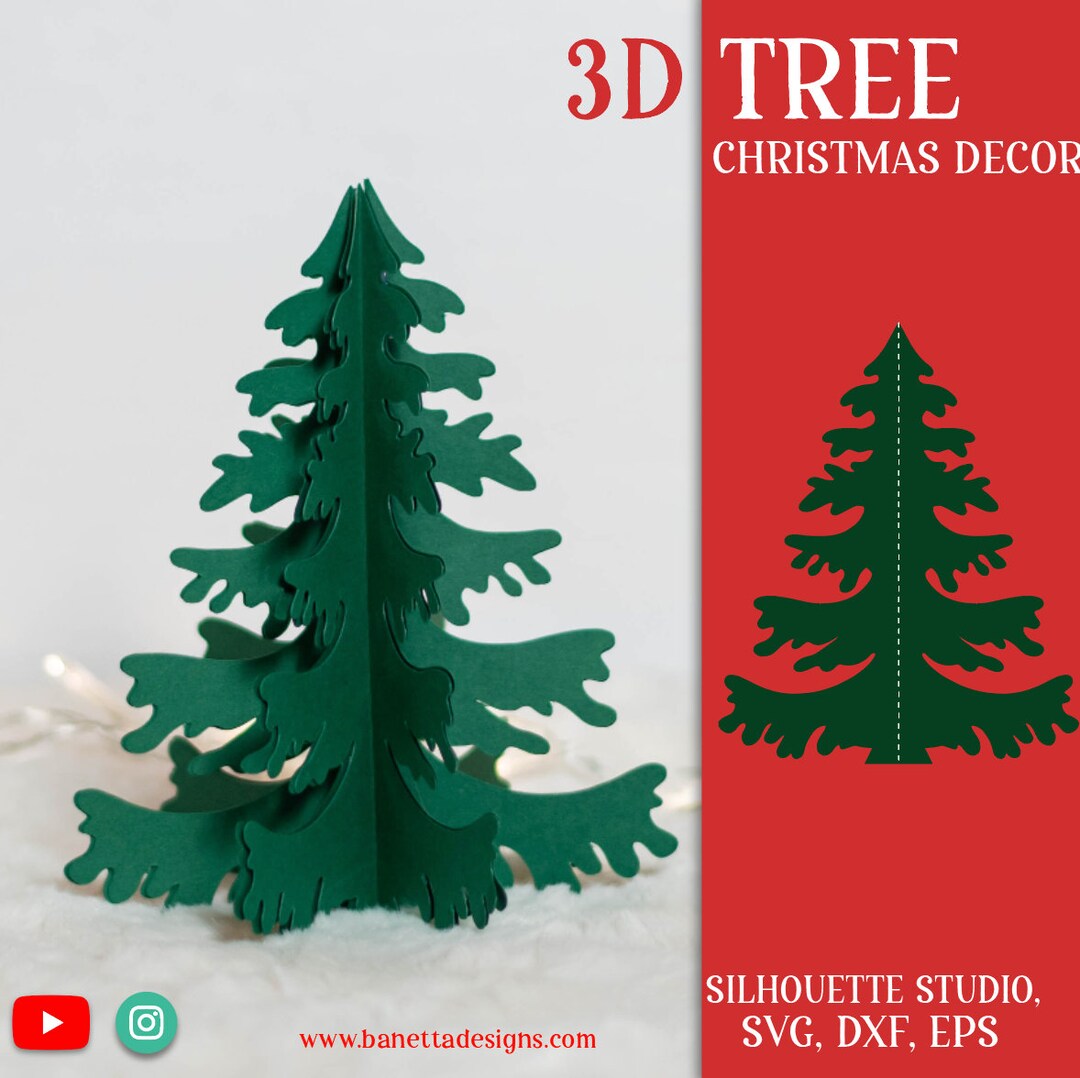 3D PINE TREE Christmas Decoration SVG - Digital Download - Etsy
