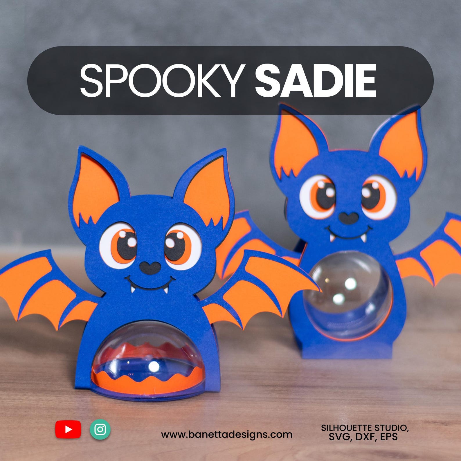 Spooky Sadie Halloween BAT Candy Holder, Treat Box, Ornament Gift SVG ...