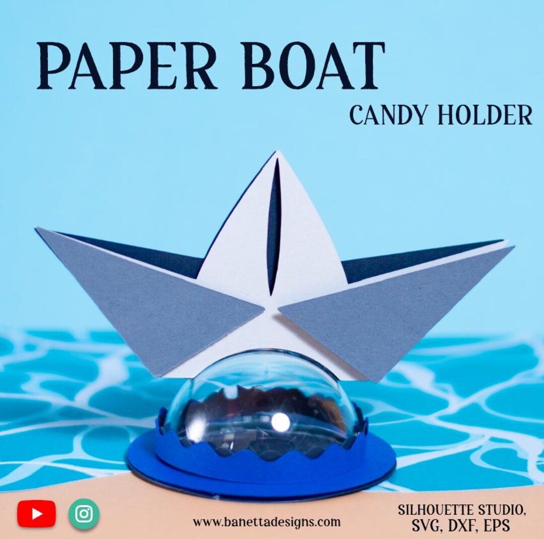PAPER BOAT Treat Box, Candy Holder, Ornament Gift SVG, Digital Download ...