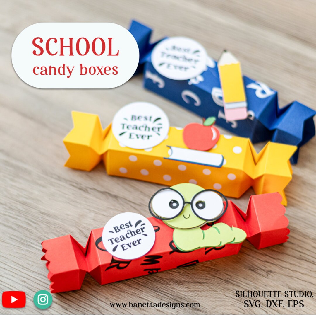 SCHOOL Candy Boxes (3 Piece), Candy Holder, Treat Box, Ornament Gift ...